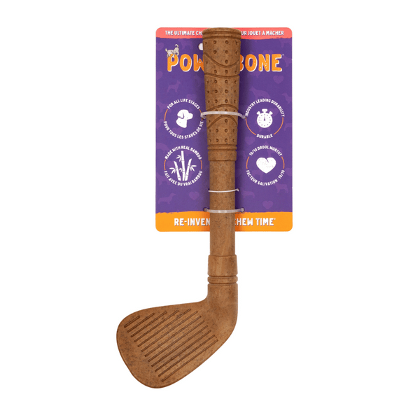 Powerbone Dog Chew Toy, Nylon & Bamboo - 12'' Golf Club - Sherbrooke Canin