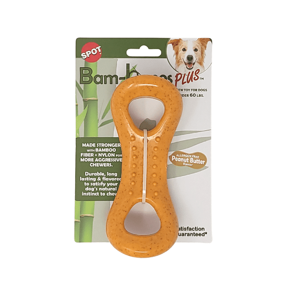 Bam-Bones Plus peanut butter chew toy 6.5'' - Sherbrooke Canin